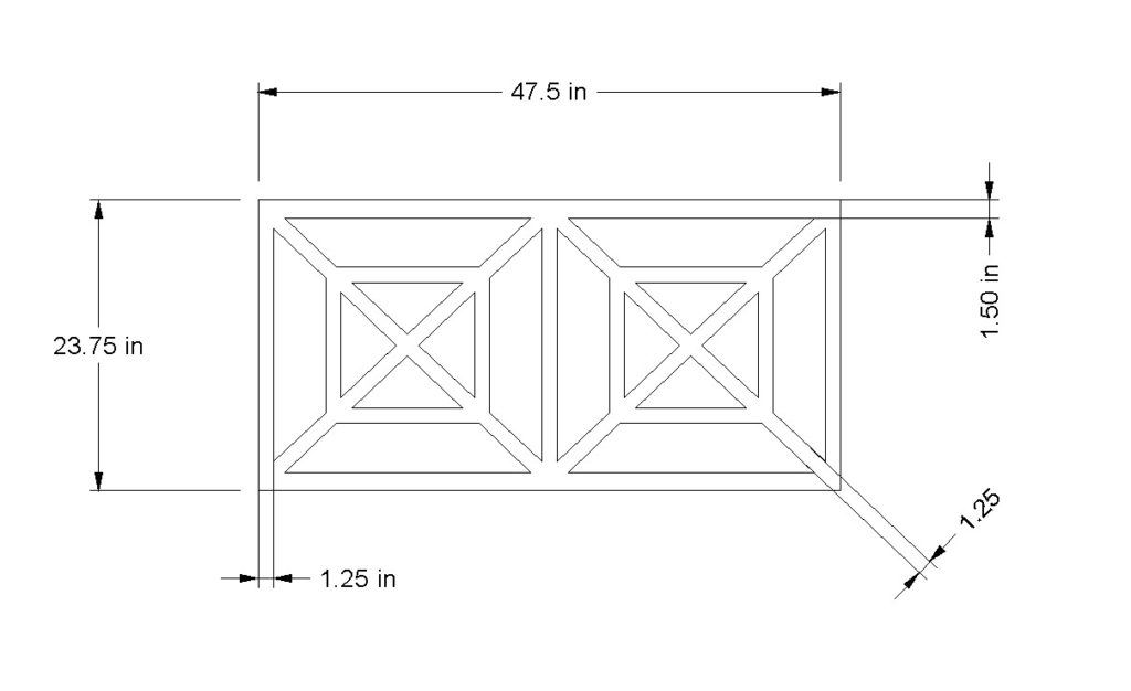 Thomason Custom Southern Cross Panel, 1.25" x 23.75" x 47.5", Milled to ...